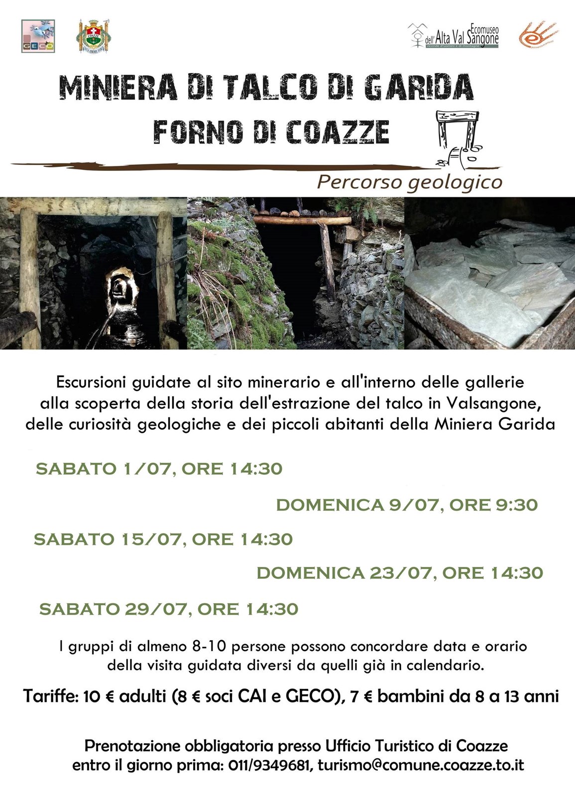 Visite guidate alla miniera di Garida a Coazze - Laboratorio Alte Valli